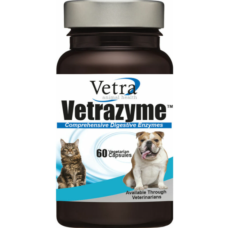 Vetra Vetrazyme, 60 capsules - Digestive Support for Cats and Dogs
