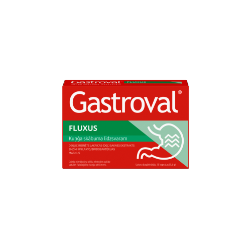 Gastroval Fluxus, 15 capsules for Digestive Support